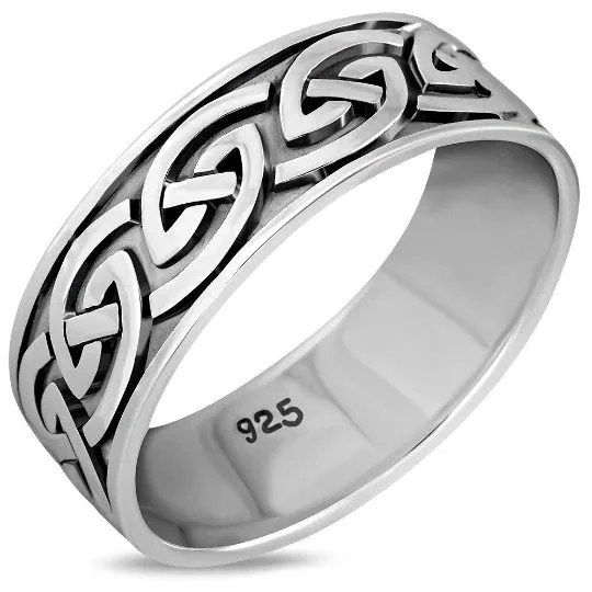 Celtic Knot Ring - Solid Pictish Wide Band – Celtic Design Scotland