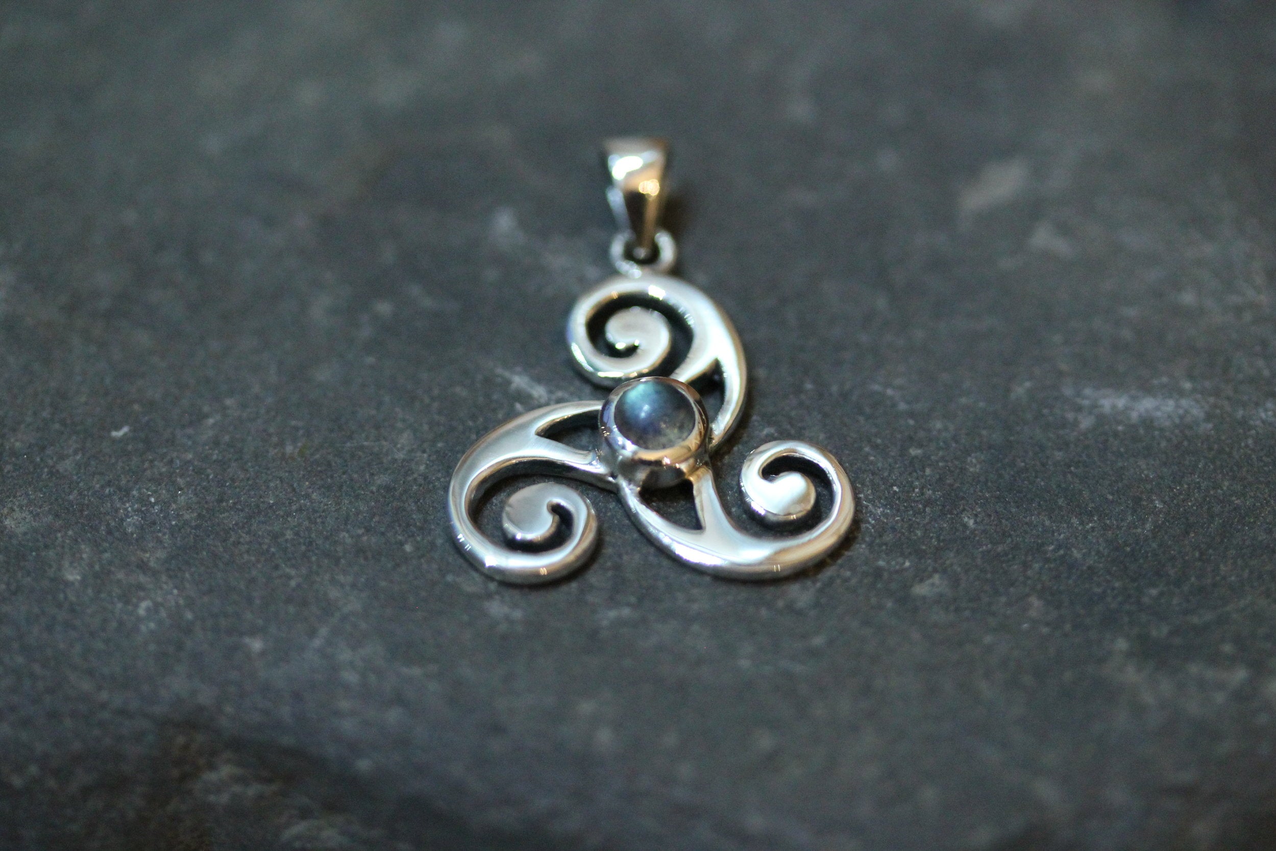 Triskele Stone Pendant - Three Windows with Labradorite – Celtic Design ...