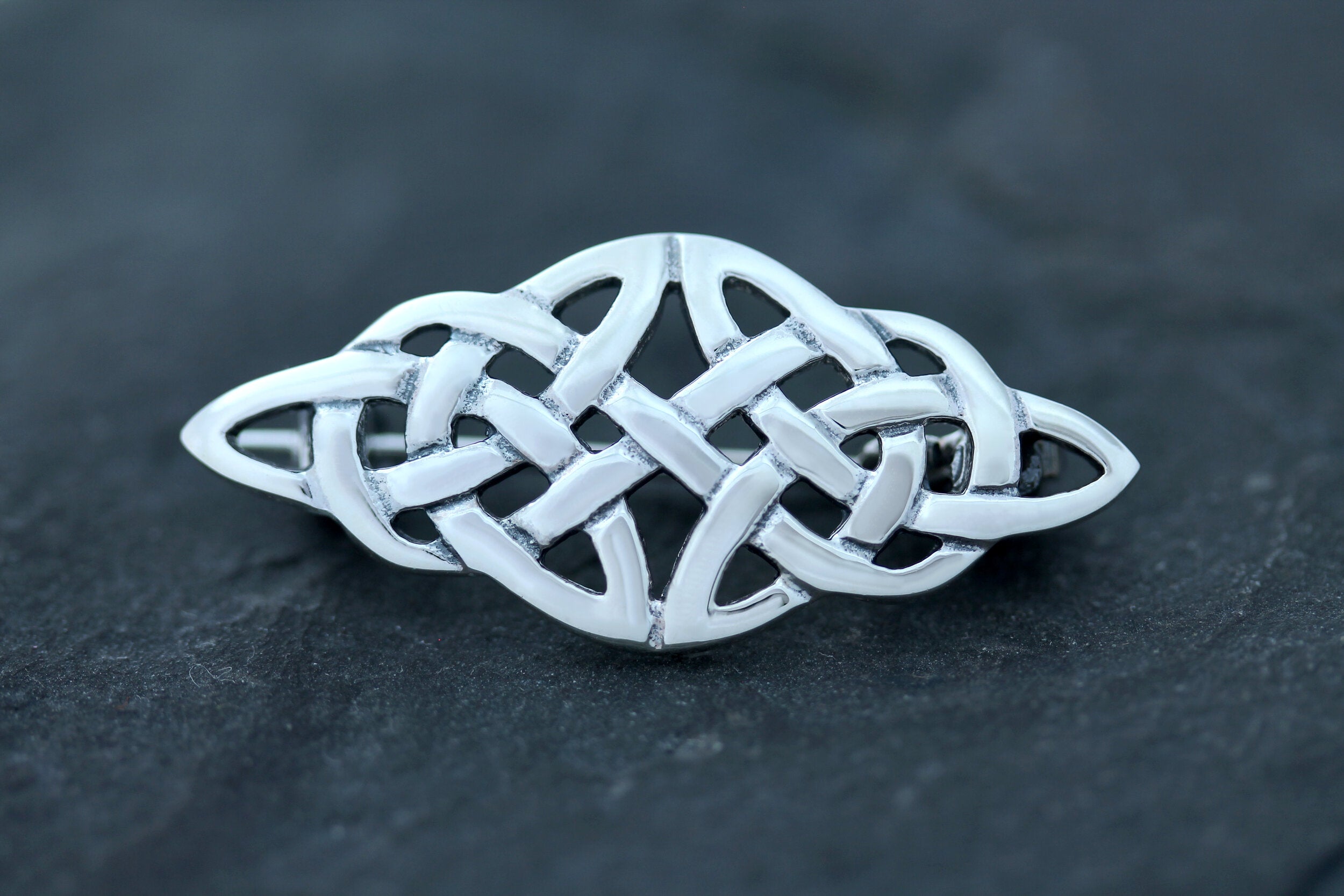 Triquetra Brooch - Elongated Double Trinity – Celtic Design Scotland