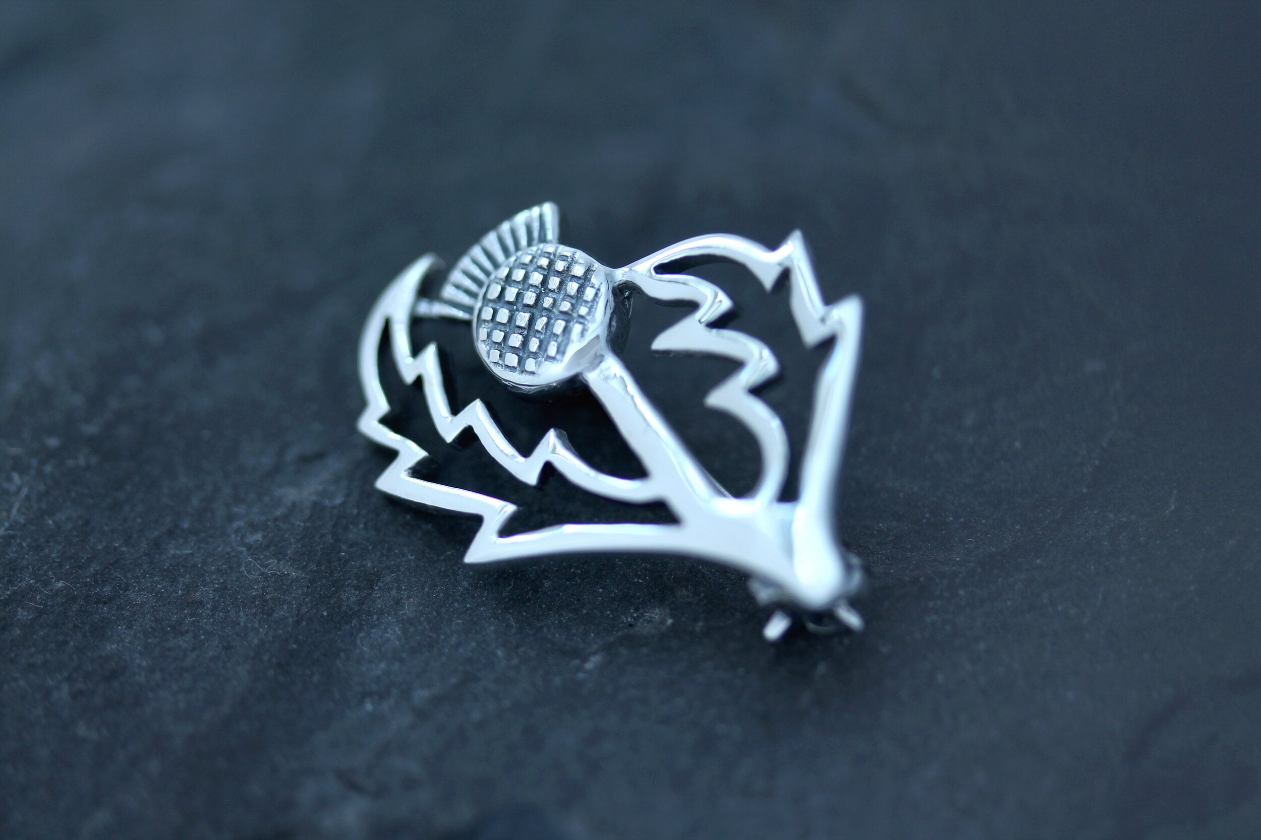 Scottish Thistle Brooch - Contemporary Cut – Celtic Design Scotland