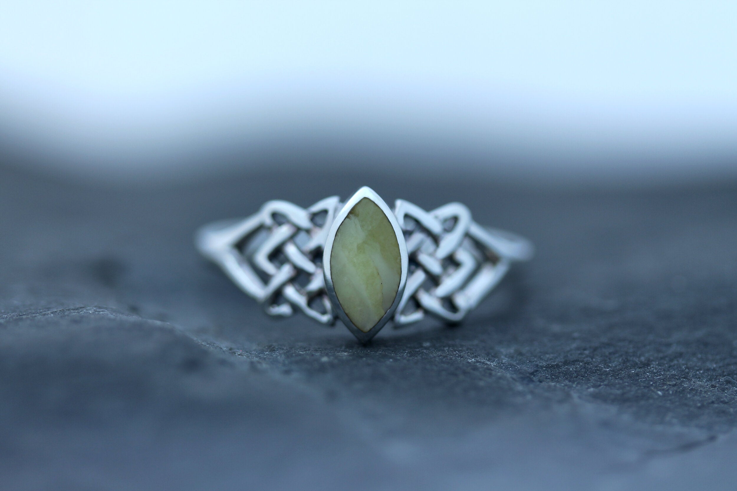 Scottish Marble Ring - Two Worlds with Marquee Stone – Celtic Design ...