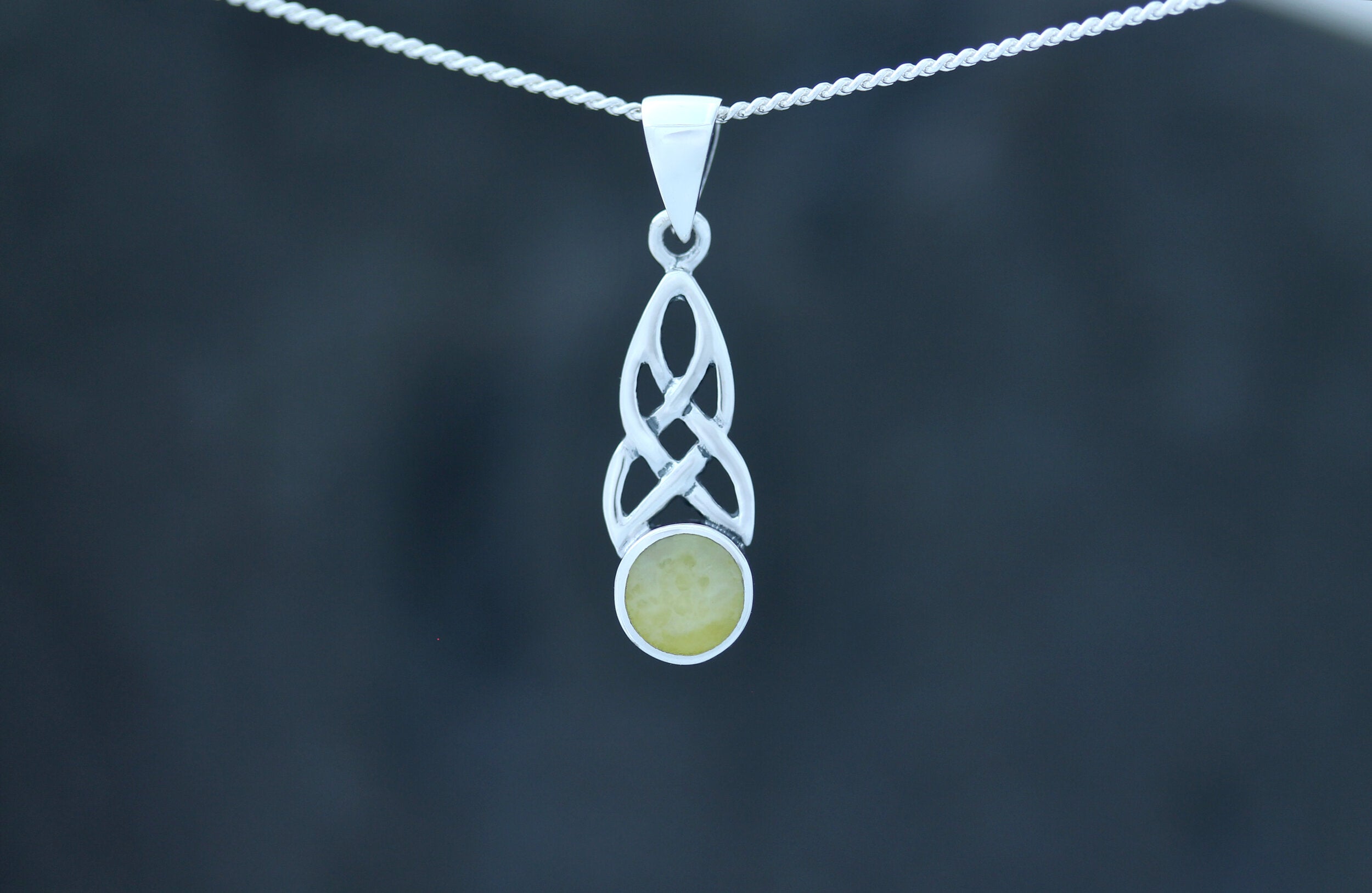 Scottish Marble Pendant - Tapered Celtic Knot Drop – Celtic Design Scotland
