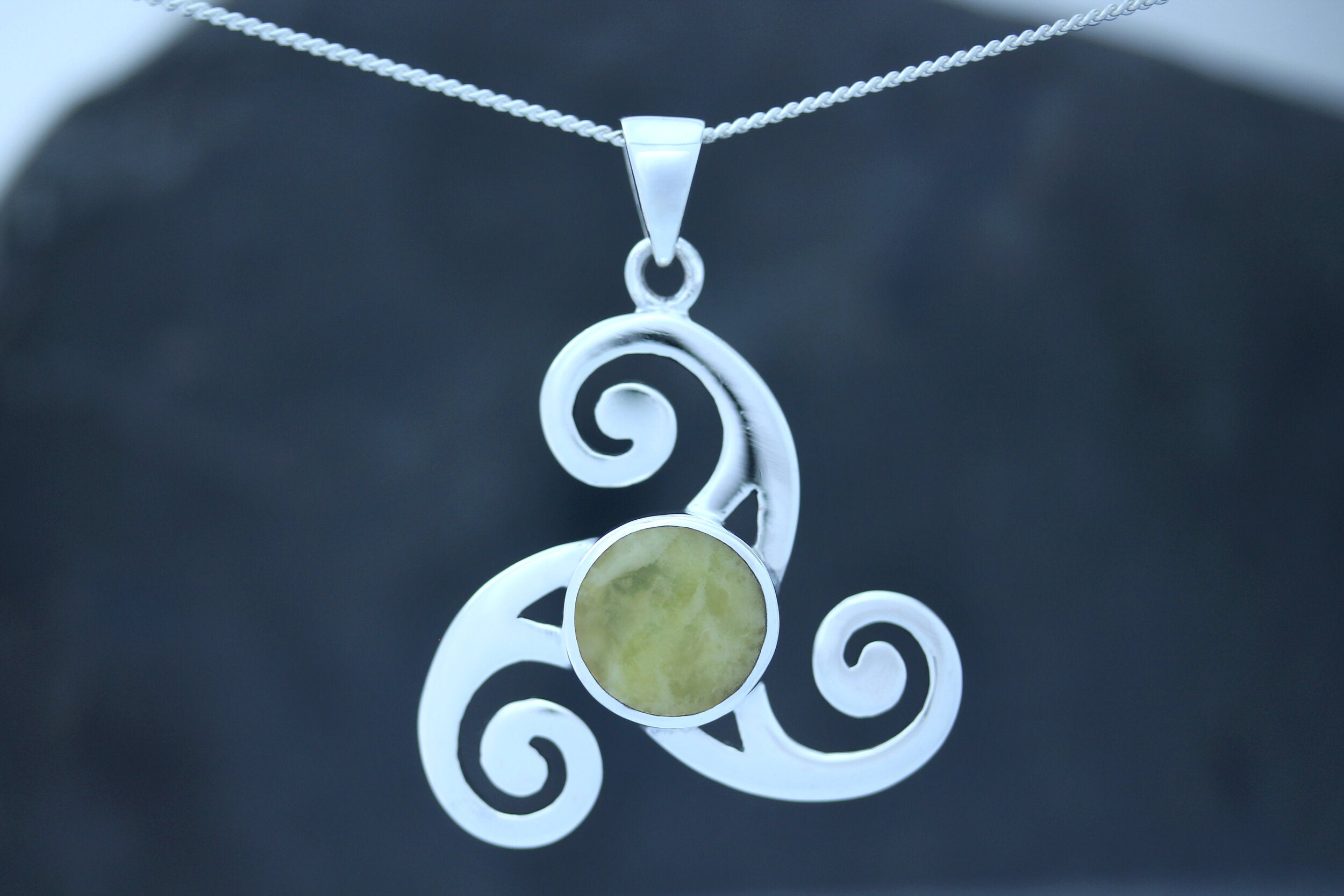 Scottish Marble Pendant- Big Triskele with Windows – Celtic Design Scotland