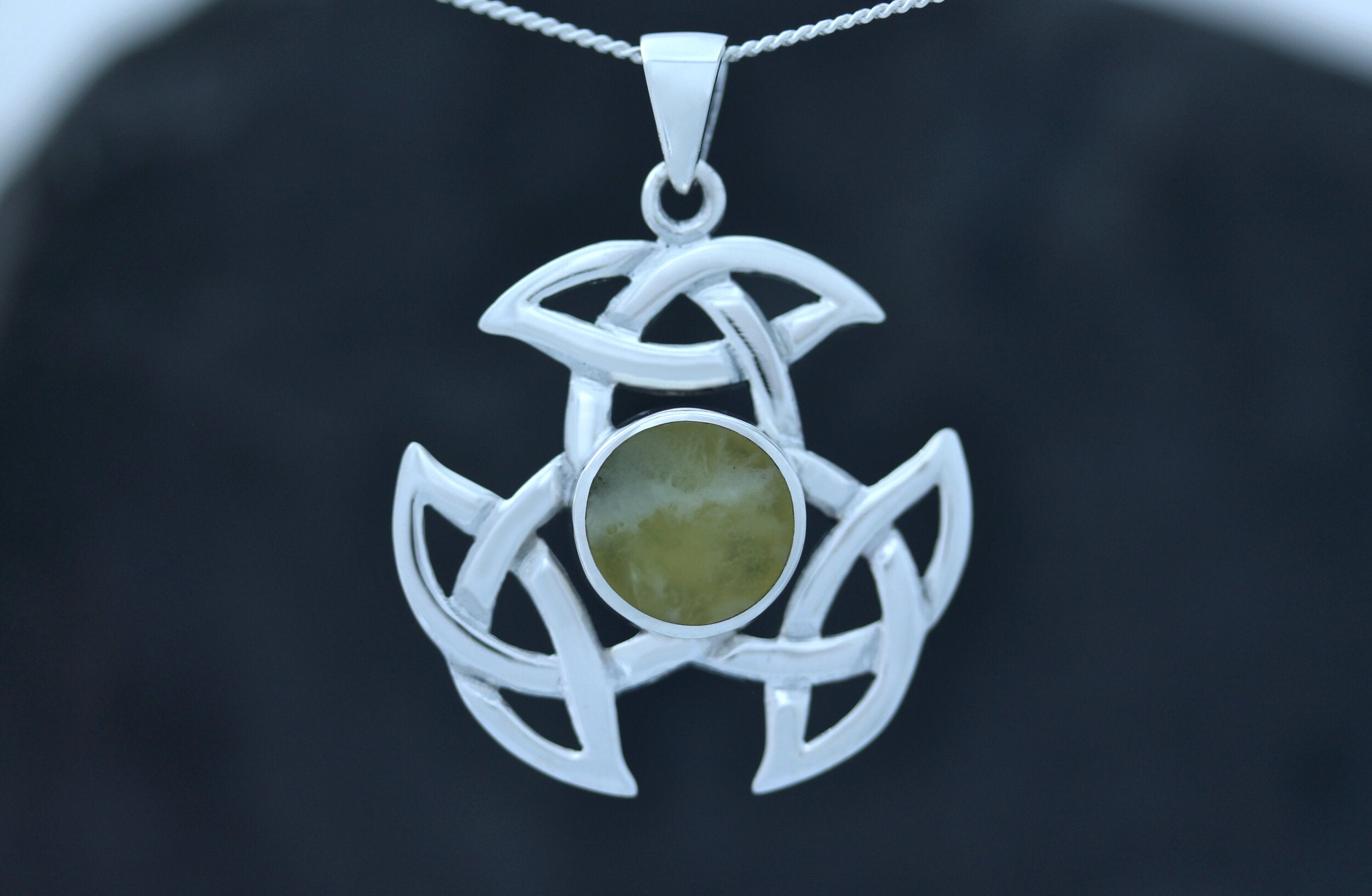 Scottish Marble Pendant- Triple Trinity with round stone – Celtic ...