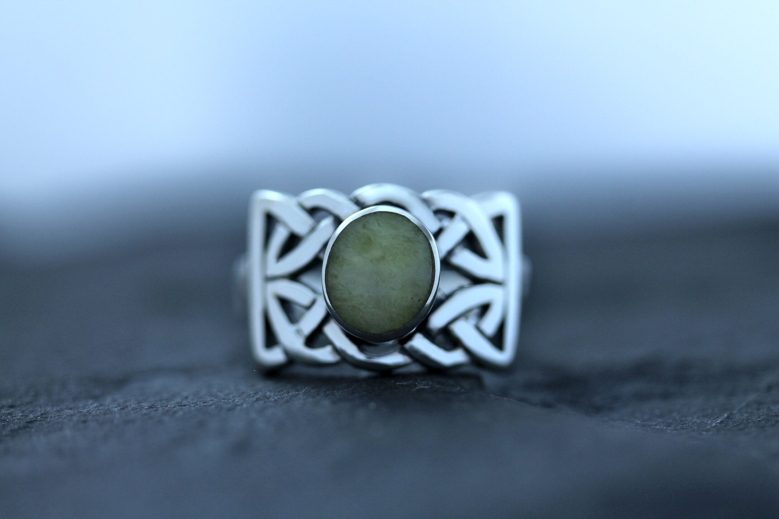 Scottish Marble Ring- Regal Celtic Rectangle – Celtic Design Scotland