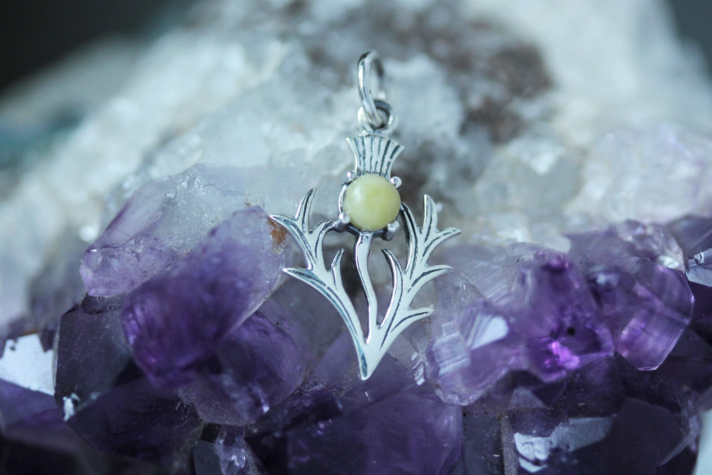 Scottish Thistle Pendant Scottish Marble - Spiky Leaf (Small) – Celtic ...