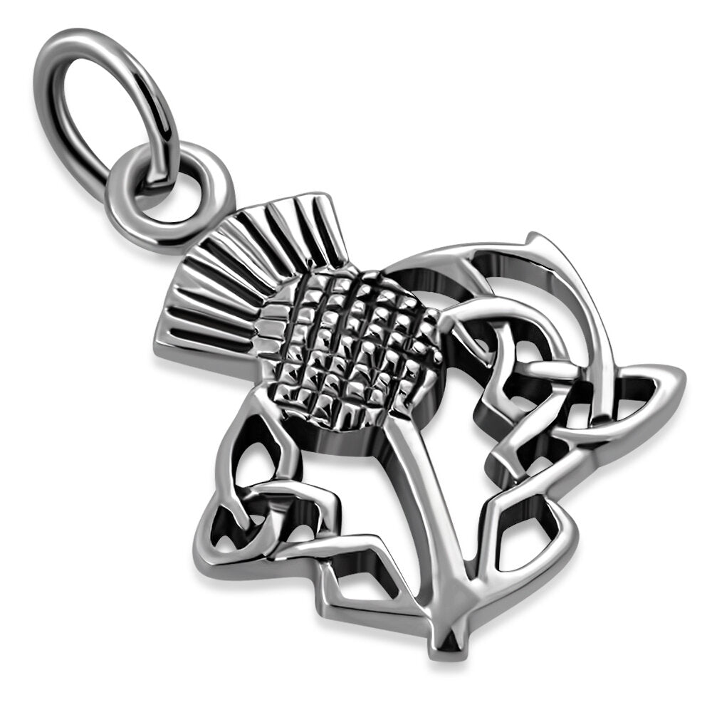 Scottish Thistle Pendant - Knotted Leaf – Celtic Design Scotland