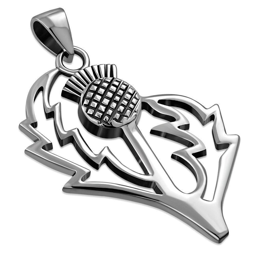 Scottish Thistle Pendant - Contemporary Cut – Celtic Design Scotland