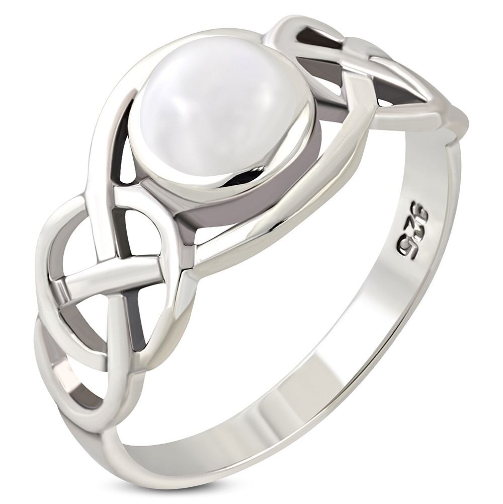 Celtic Stone Ring- Looped Frame with round Moonstone (Small) – Celtic ...